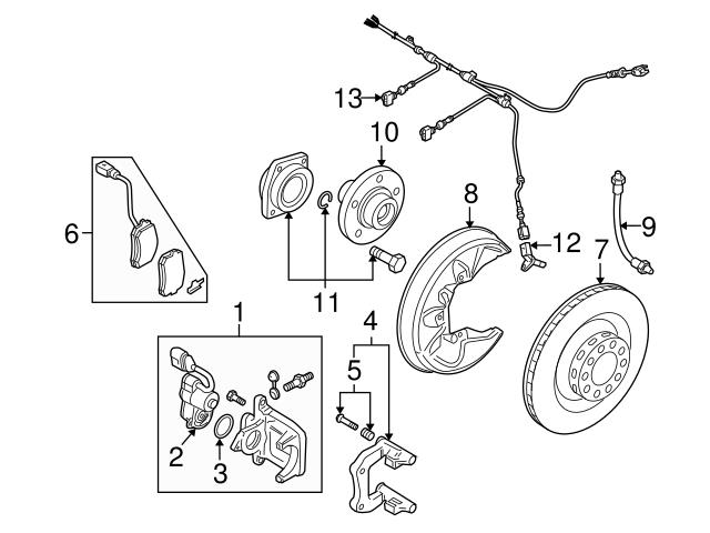 Genuine VW/Audi 4F0998281 Parking Brake Actuator; Left, Right - Audi ...