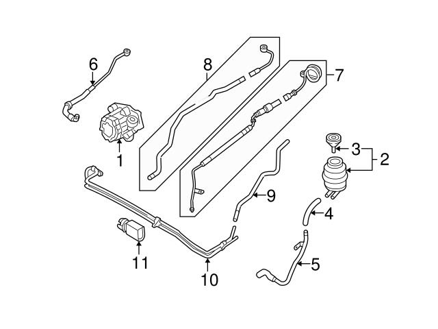Genuine VW/Audi 4F1422893AF Power Steering Pressure Hose; Rear - Audi ...