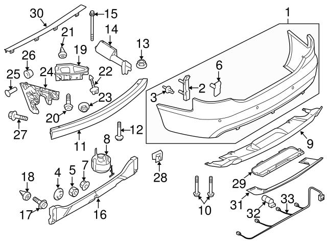 Genuine VW/Audi 4F5807898B Bumper Cover Support Rail Bracket; Right ...