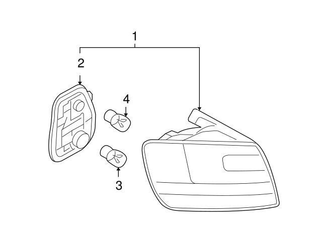 Genuine VW/Audi 4F5945095K Tail Light Assembly; Left Outer, Rear Left ...