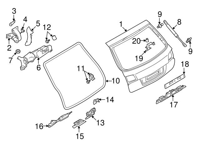 Genuine VW/Audi 4F9827383F Liftgate Lock Striker Plate - Audi ...