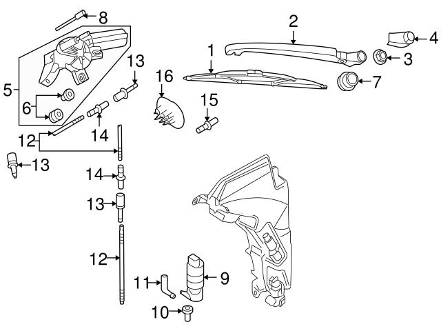 Genuine VW/Audi 4F9955407 Back Glass Wiper Arm; Rear - Audi | AU4F9955407