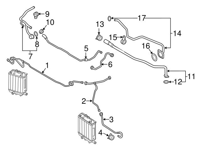 Genuine VW/Audi 4G0121081CS Engine Coolant Overflow Hose; Rear - Audi ...