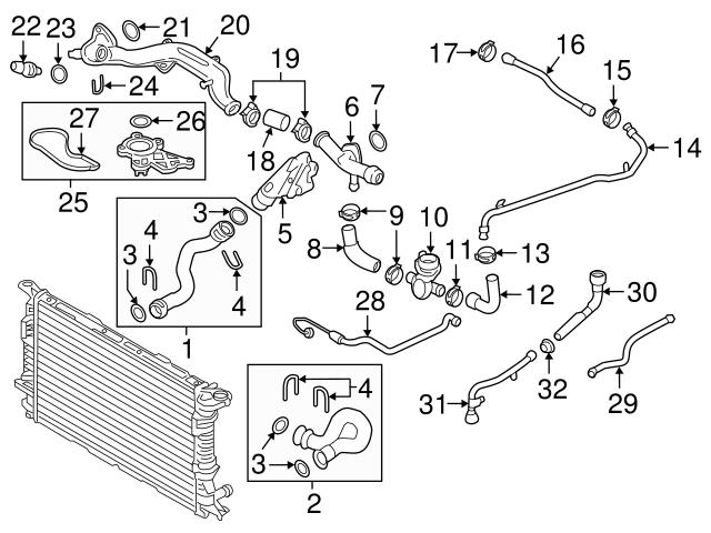 Genuine VW/Audi 4G0121081EJ Engine Coolant Overflow Hose; Front - Audi ...