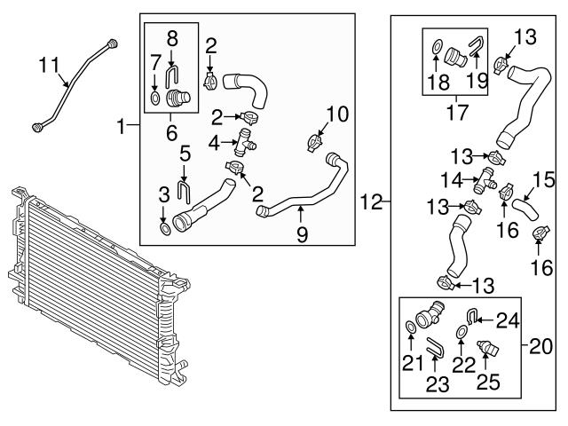 Genuine VW/Audi 4G0121081EQ Engine Coolant Overflow Hose; Front - Audi ...
