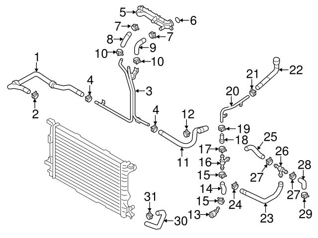 Genuine VW/Audi 4G0121109T Engine Coolant Overflow Hose - Audi ...
