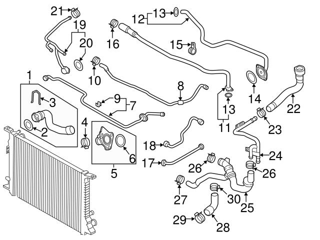 Genuine VW/Audi 4G0122101P Radiator Coolant Hose; Front - Audi ...