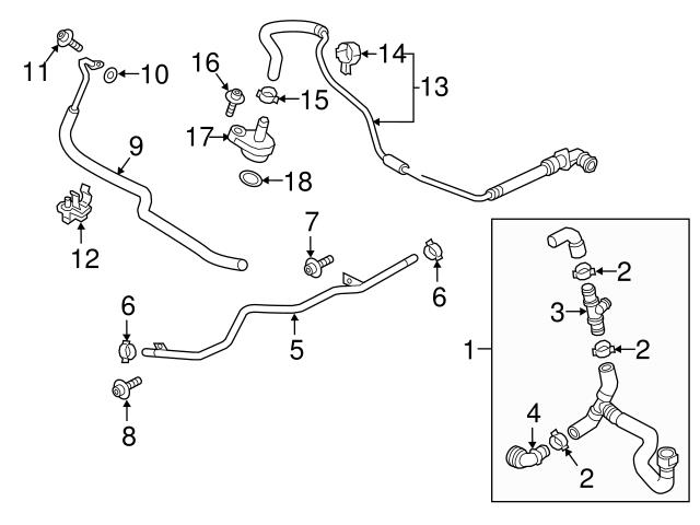 Genuine VW/Audi 4G0122109AN Coolant Hose; Rear, Lower - Audi ...