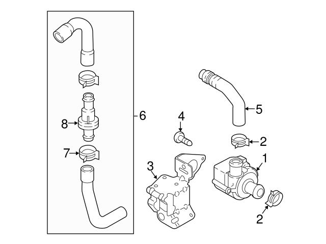 Genuine VW/Audi 4G0122445L HVAC Heater Hose Connector Tech Tray; Rear ...