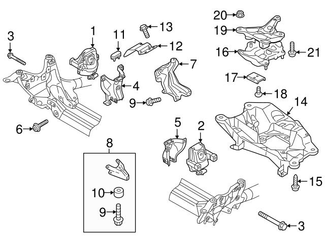 Genuine VW/Audi 4G0199381QA Engine Mount; Right - Audi | 4G0199381A ...
