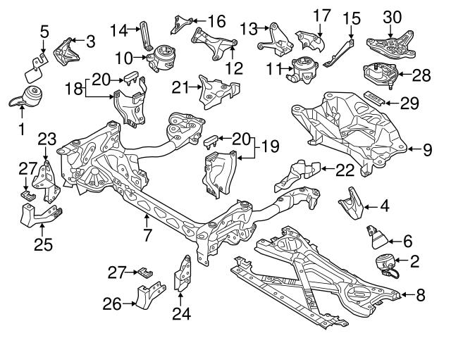 Genuine VW/Audi 4G0199382AE Engine Mount; Right - Audi | 4G0199382AA ...