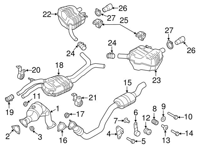 Genuine VW/Audi 4G0254352F Exhaust/Connector Pipe; Front Right - Audi ...