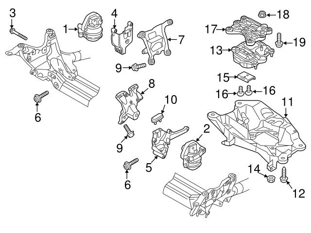 Genuine VW/Audi 4G0399115P Auto Trans Mount Bracket - Audi | AU4G0399115P