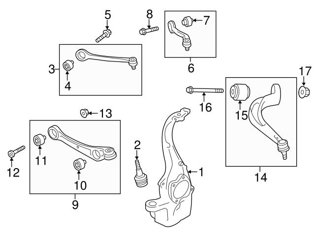 Genuine VW/Audi 4G0407253B Steering Knuckle; Front Left - Audi ...