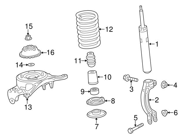 Genuine VW/Audi 4G0413031N Shock Absorber; Front Left or Right - Audi ...