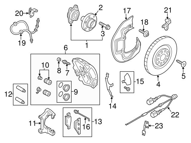 Genuine VW/Audi 4G0615123B Brake Caliper; Front Left - Audi | 4H0615123 ...