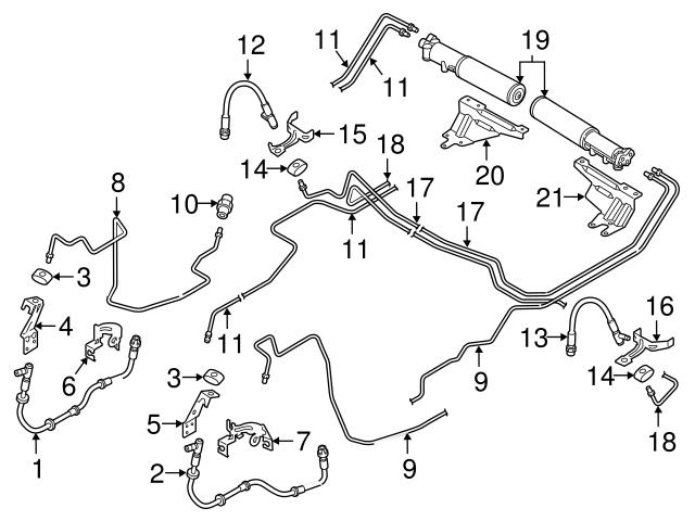Genuine VW/Audi 4G0616711M Suspension Air Compressor Line; Left - Audi ...