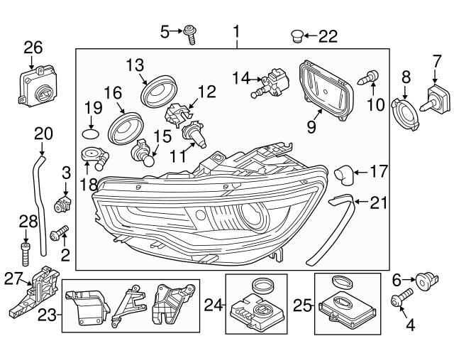 Genuine VW/Audi 4G0805607 Headlight Bracket; Left - Audi | AU4G0805607