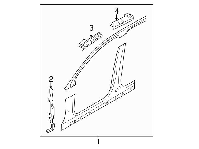 Genuine VW/Audi 4G0809075A A Pillar Reinforcement Bracket; Left - Audi ...