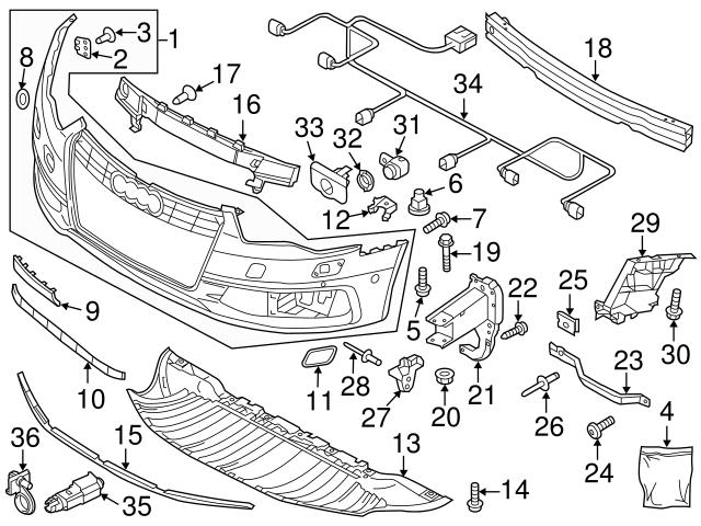 Genuine VW/Audi 4G0820536B Ambient Air Temperature Sensor Bracket ...