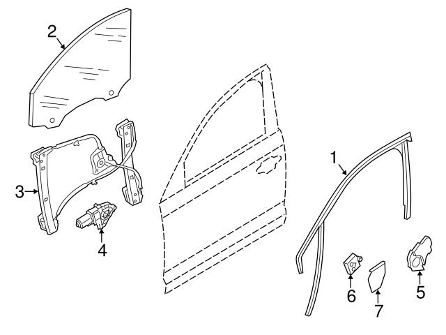 Genuine VW/Audi 4G0837432B Window Channel; Front Right - Audi ...
