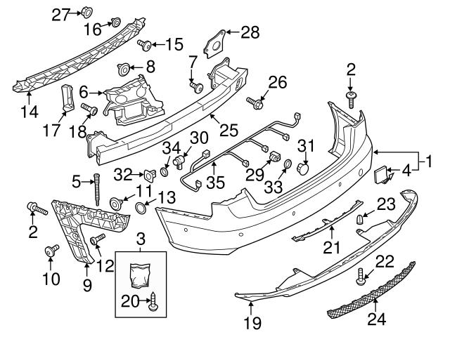 Genuine VW/Audi 4G0898956 Bumper Cover Hardware Kit - Audi | AU4G0898956
