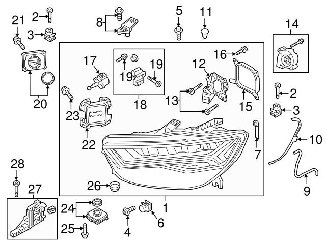 Genuine VW/Audi 4G0907397Q Daytime Running Light Module; Left, Right ...