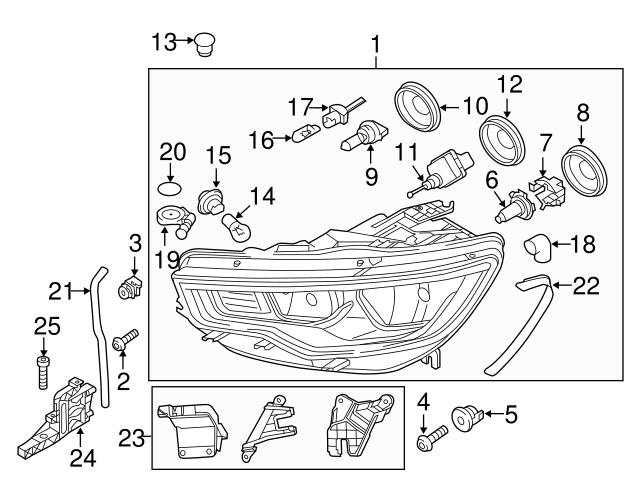Audi 100 - Headlight Assembly Parts