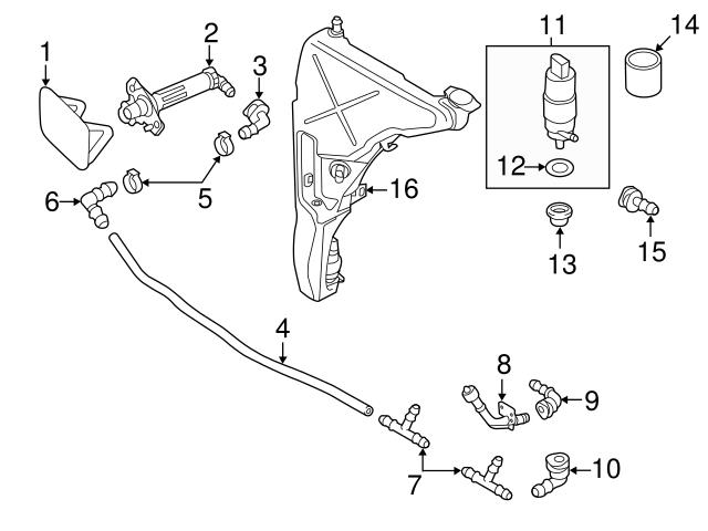 Genuine VW/Audi 4G0955101B Headlight Washer Nozzle; Left - Audi ...