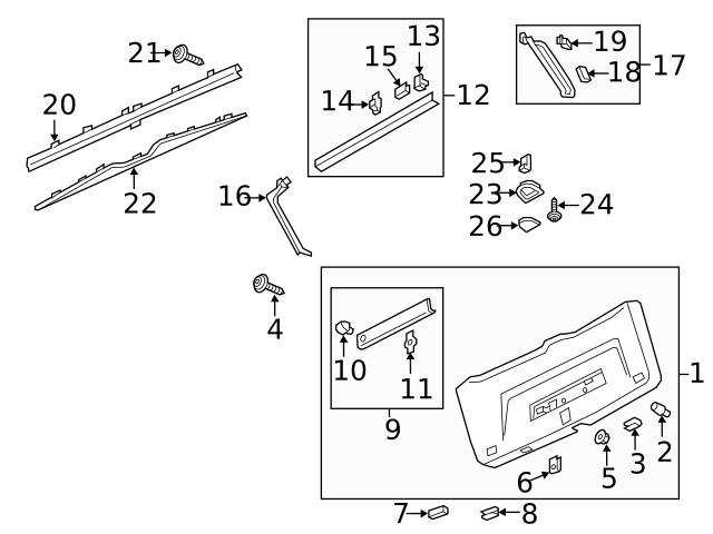 Genuine VW/Audi 4G0959831D5PR Trunk Lid Release Switch; Rear - Audi ...