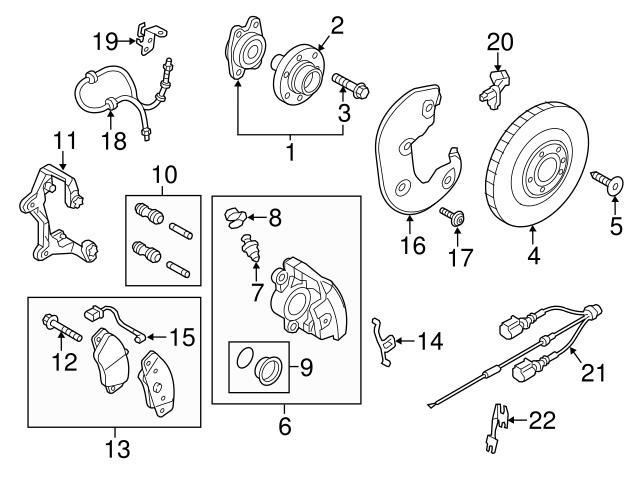 Genuine VW/Audi 4G0972251E ABS Wheel Speed Sensor Wire Harness; Left ...