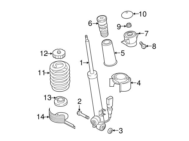 Genuine VW/Audi 4G5513035C Shock Absorber; Rear Left or Right - Audi ...