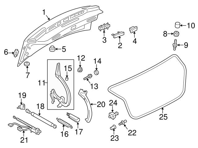 Genuine VW/Audi 4G5827603 Deck Lid Lift Support Stud; Left, Right, Rear ...