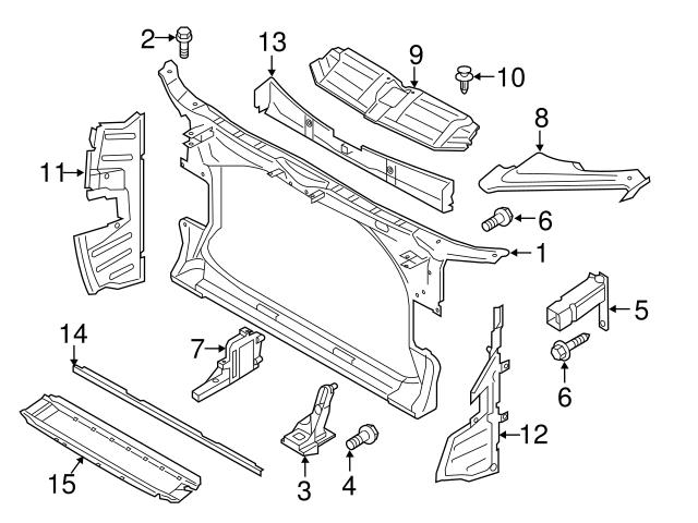 Genuine VW/Audi 4G8805608A Radiator Support Bracket; Right - Audi ...
