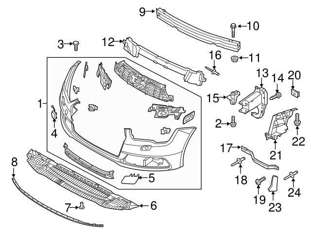 Genuine VW/Audi 4G8807084A Bumper Cover Bracket; Right - Audi ...