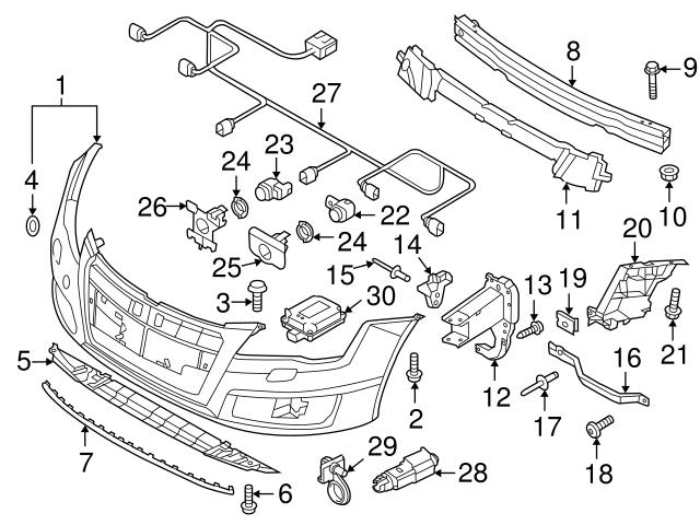 Genuine VW/Audi 4G8807611C Radiator Support Air Deflector - Audi ...