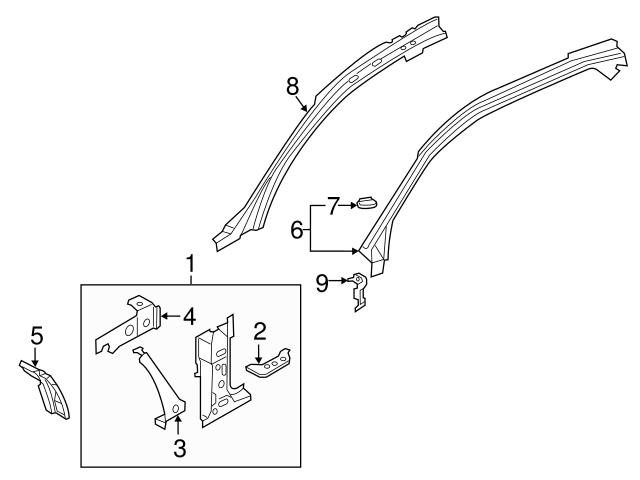 Genuine VW/Audi 4G8809056A Door Hinge Reinforcement; Right Inner - Audi ...