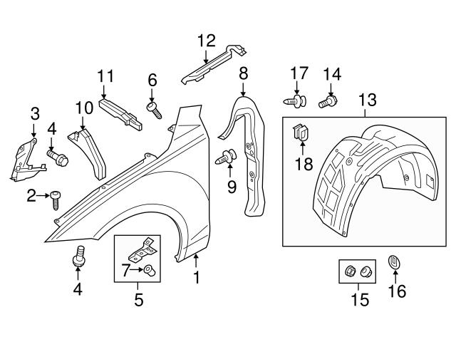 Genuine VW/Audi 4G8823721 Fender Seal; Left - Audi | AU4G8823721