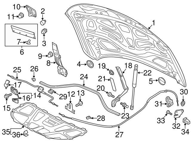 Genuine VW/Audi 4G8823723A Hood Seal - Audi | AU4G8823723A