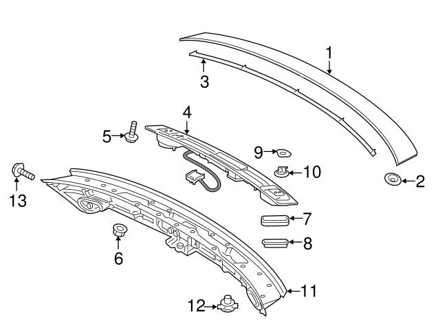 Genuine VW/Audi 4G8827987AGRU Spoiler Bracket - Audi | 4G8827987GRU ...