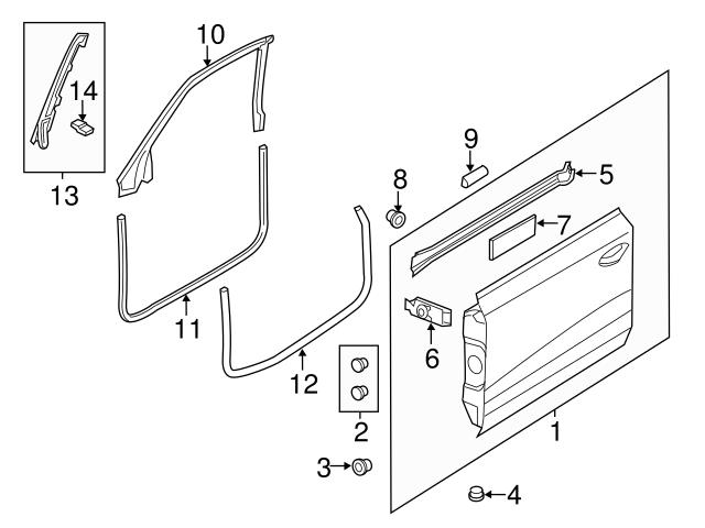 Genuine VW/Audi 4G8845353H Door Seal; Left Upper - Audi | 4G8845353F ...