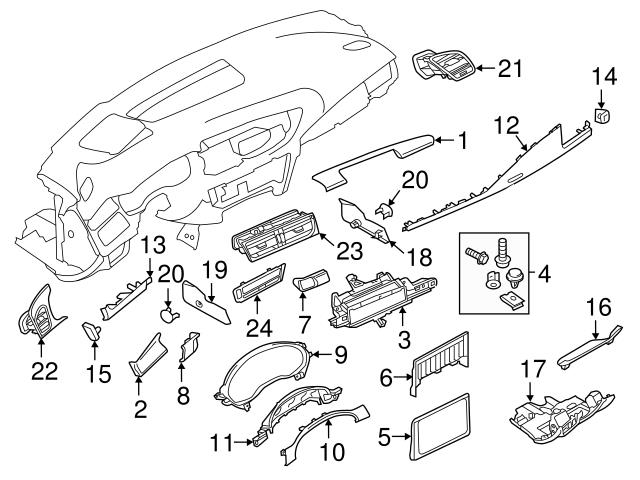Genuine VW/Audi 4G88583426PS Instrument Panel Bezel; Right - Audi ...