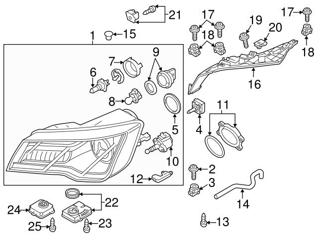 Genuine VW/Audi 4G8941453A Headlight Bracket; Left - Audi | AU4G8941453A