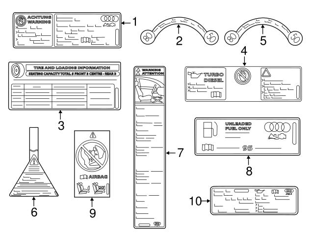 Genuine VW/Audi 4H0010515A A/C System Information Label - Audi ...