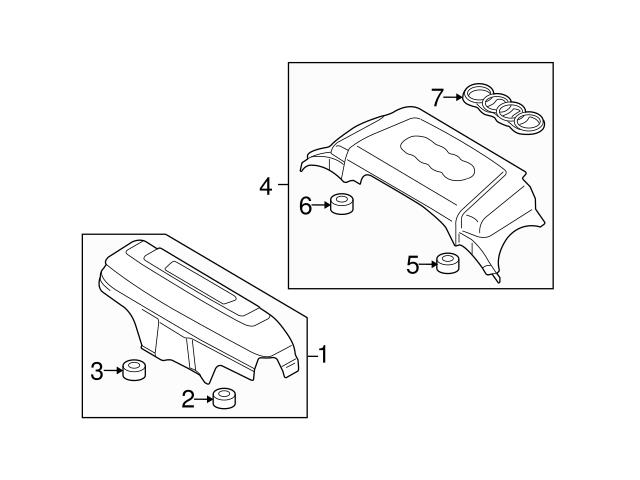 Genuine VW/Audi 4H0103940 Grille Emblem - Audi | 06B103940B 06B103940C ...