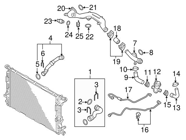 Genuine VW/Audi 4H0121081AB Expansion Tank/Coolant Reservoir Hose ...