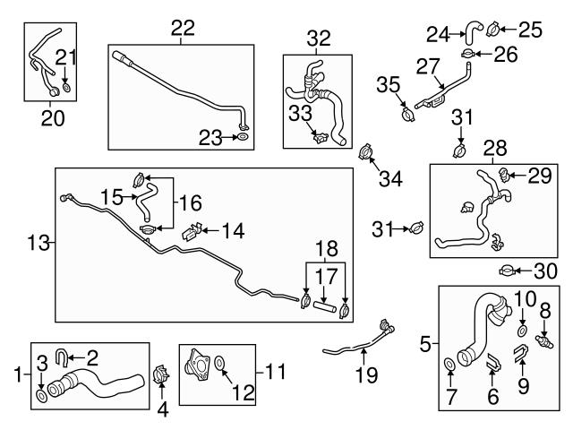 Genuine VW/Audi 4H0121081AT Expansion Tank/Coolant Reservoir Hose ...