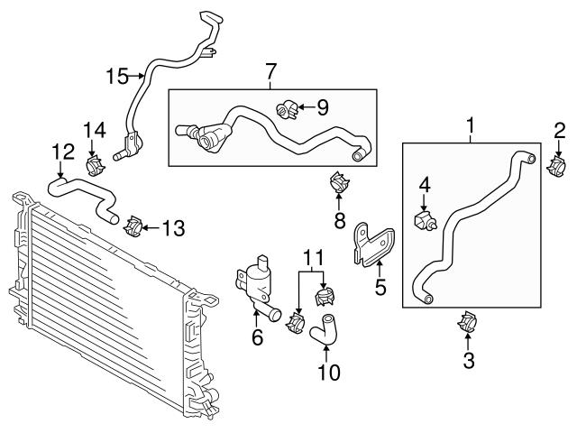 Genuine VW/Audi 4H0121447M Coolant Hose; Front - Audi | AU4H0121447M