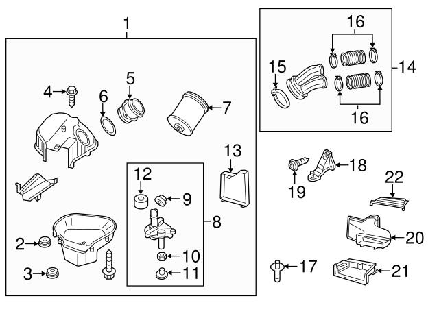 Genuine VW/Audi 079145834D Air Intake Hose; Left, Right - Audi ...
