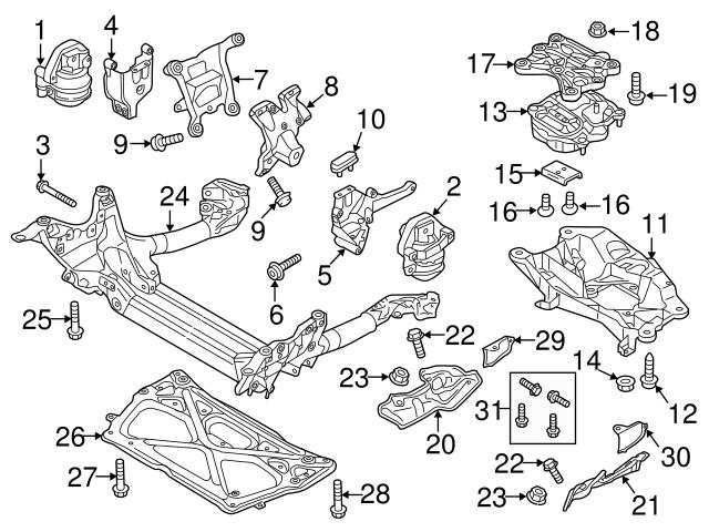 Genuine VW/Audi 4H0199255T Engine Mount; Front Left - Audi | AU4H0199255T